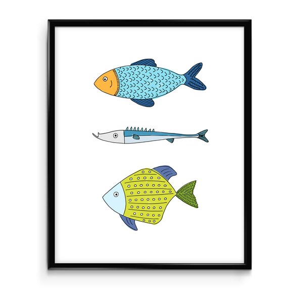 Fish Print Download Fish Print Fish Printable Fish Wall | Etsy