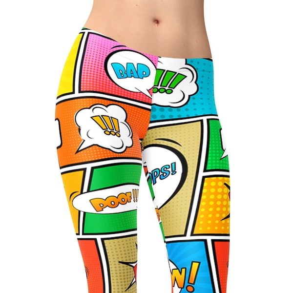 Cartoon Comic Leggings - Etsy