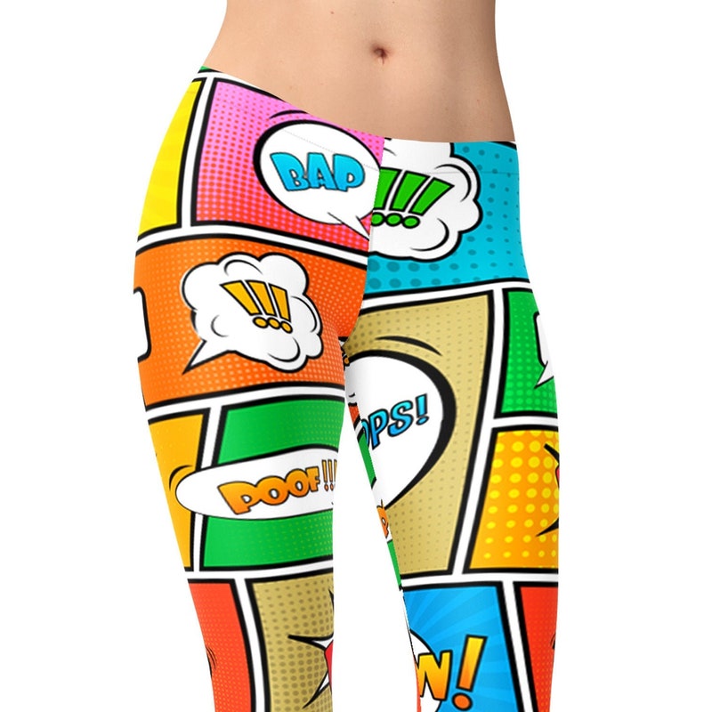 Cartoon Comic Leggings - Etsy