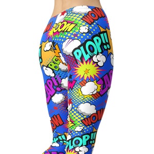 Comic Books Leggings, Superhero Leggings, Comic Print Leggings, Cool ...