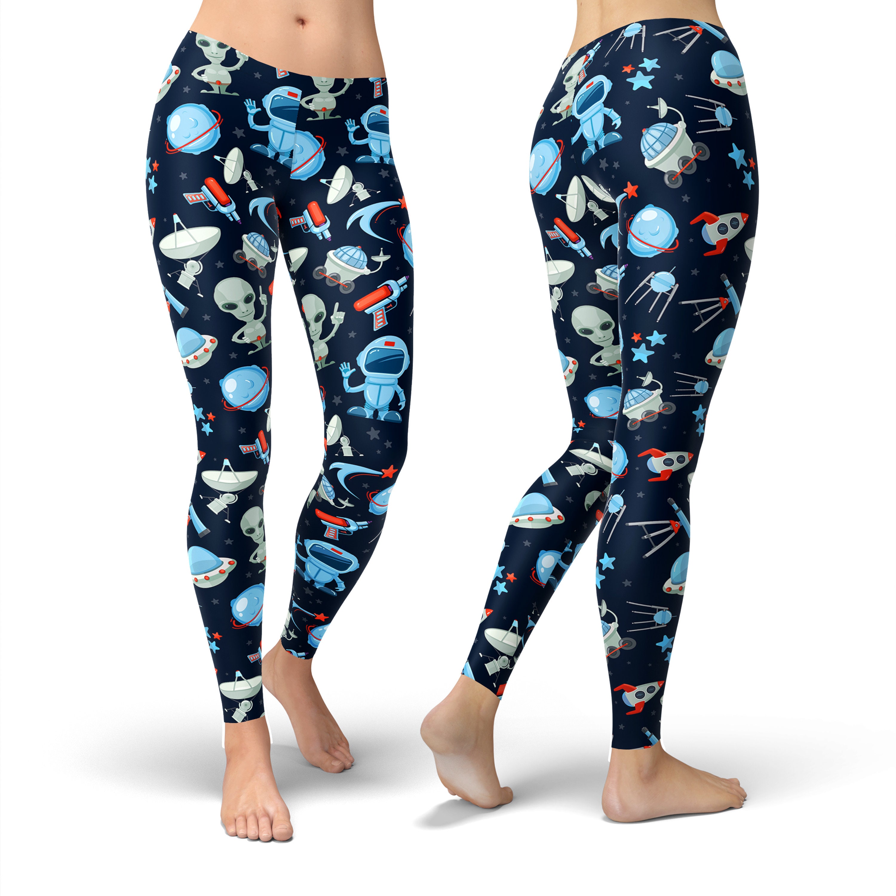 Alien Leggings Outer Space Leggings for Women Printed | Etsy