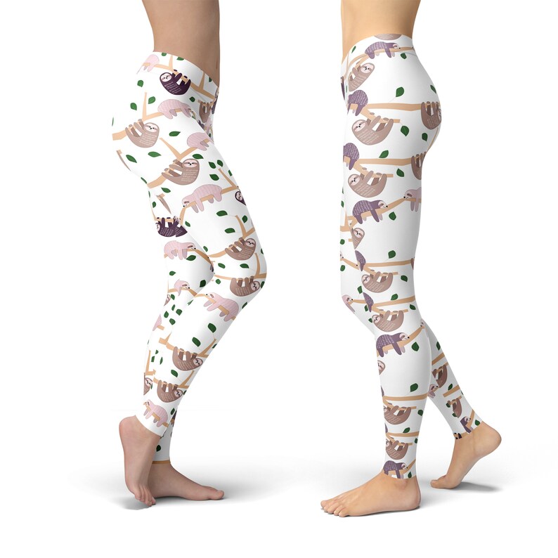 Sloth Leggings Yoga Pants Unique Leggings Sloth Pants - Etsy