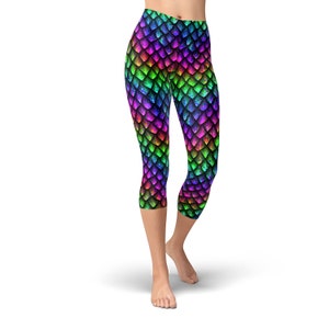 Dragon Scales Leggings, Printed Leggings, Unique Gym Workout Clothing ...