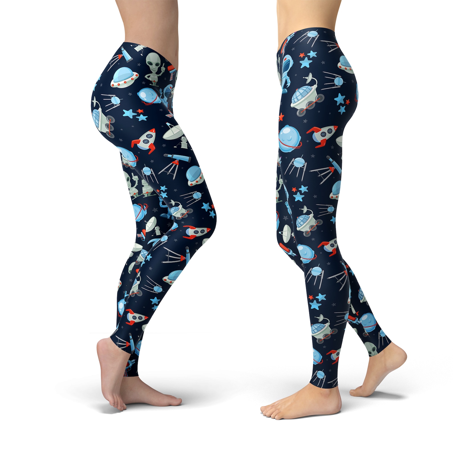 Alien Leggings Outer Space Leggings for Women Printed - Etsy