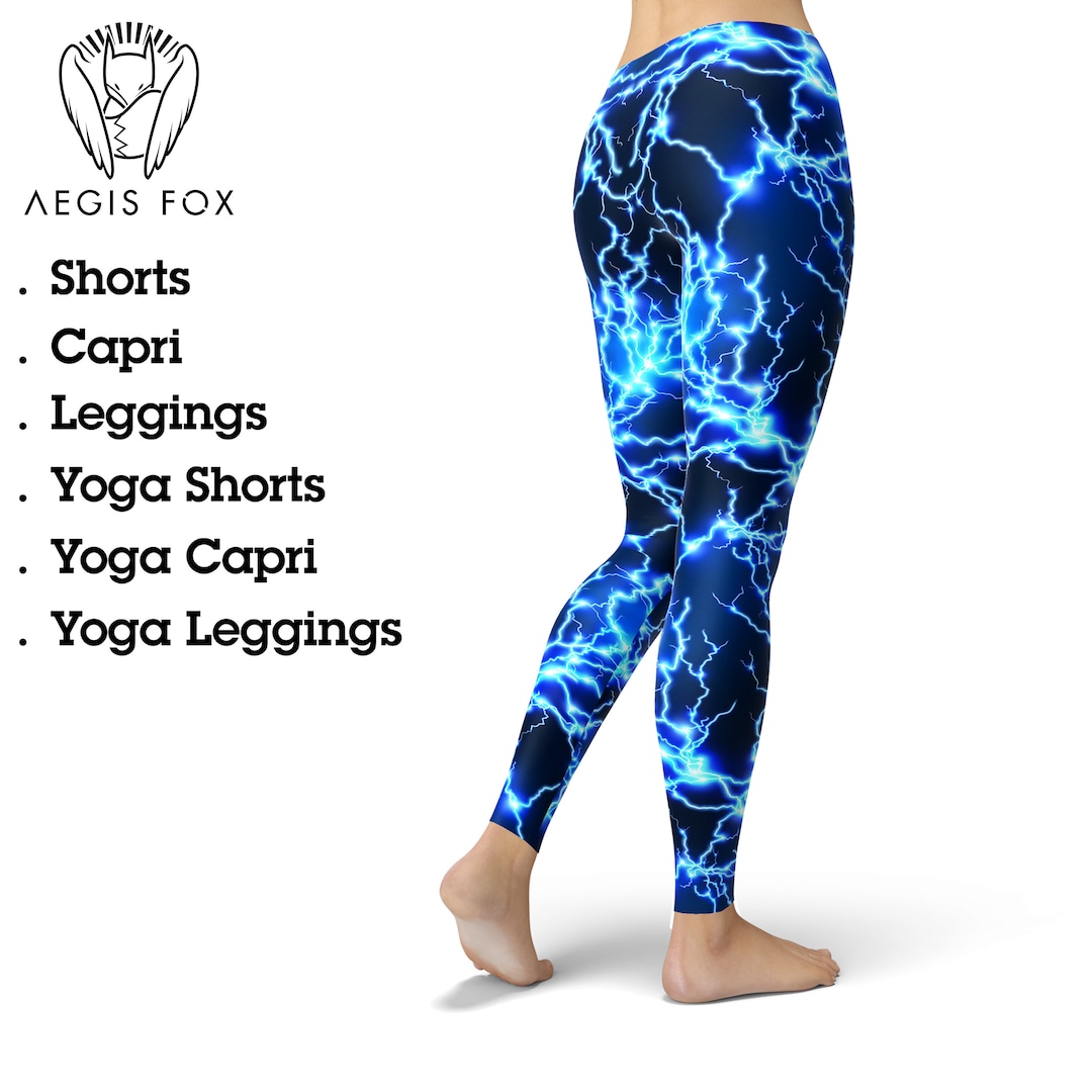Electric Lightning Leggings for Women, Lightningtights, Yoga Pants, Printed Leggings, Workout ...