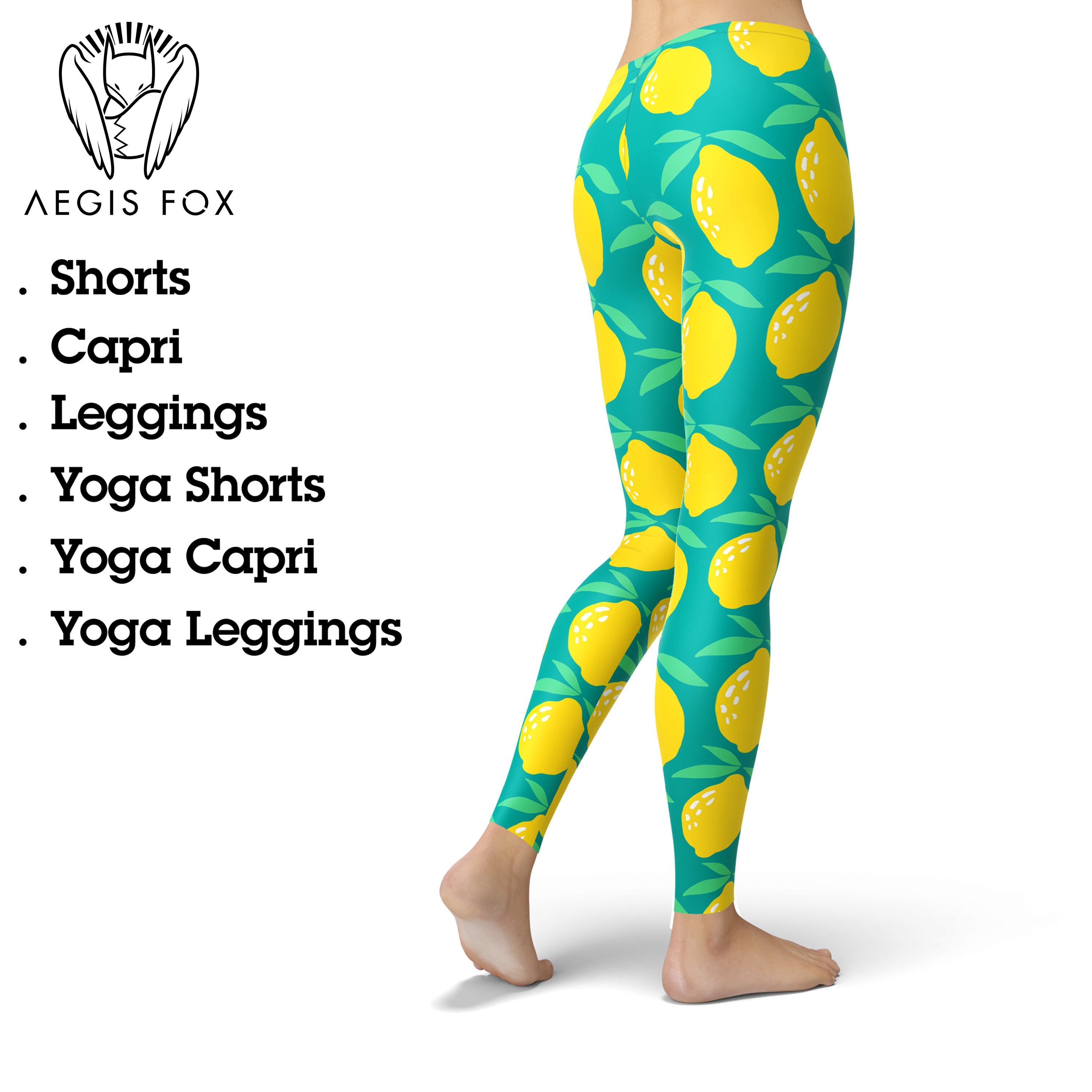 Lemon Leggings Summer Leggings Yoga Pants Workout Leggings | Etsy