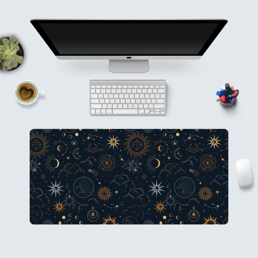 Celestial Stars and Magic Eyes Desk Mat, Extra Large Desk Mat, Large ...