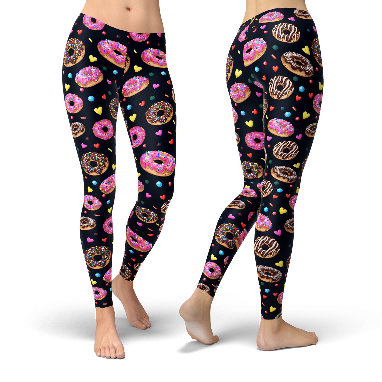Donut Leggings for Women Food Leggings Donut Print Leggings | Etsy