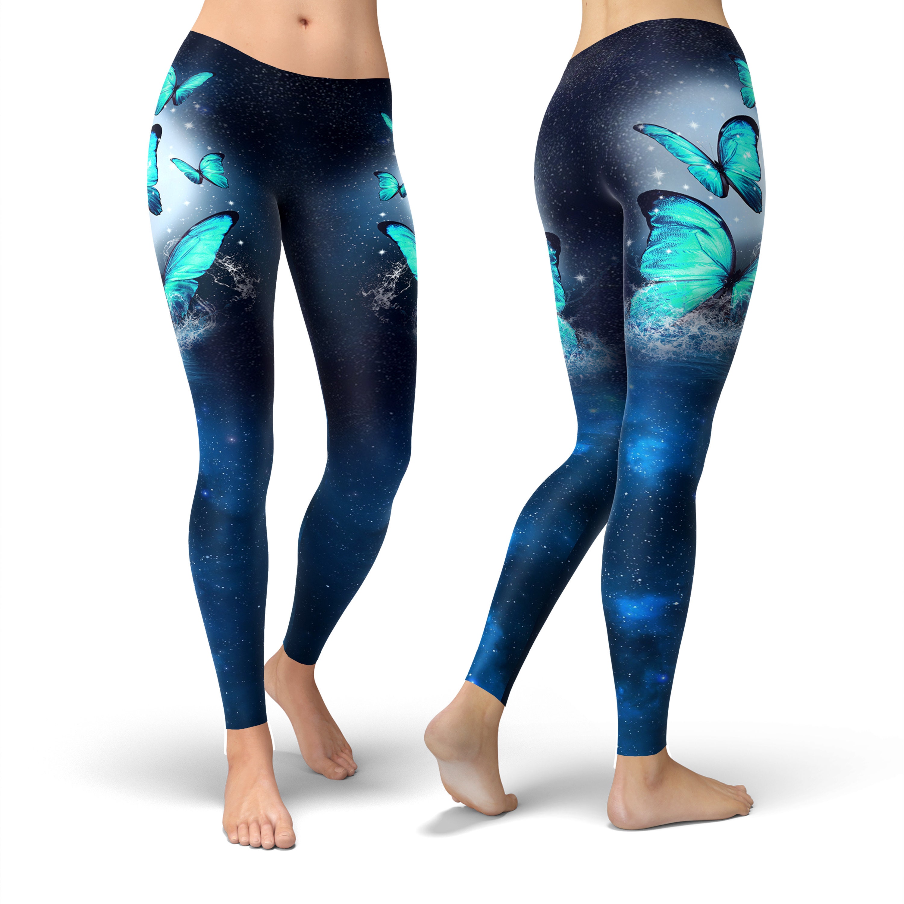 Butterfly galaxy printed leggings for women butterfly print | Etsy