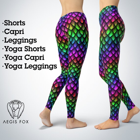 Dragon Scales Leggings, Printed Leggings, Unique Gym Workout Clothing ...