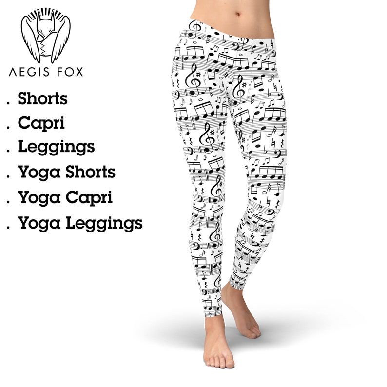 Music Notes Leggings Musical Notes Tights Melody Pattern | Etsy