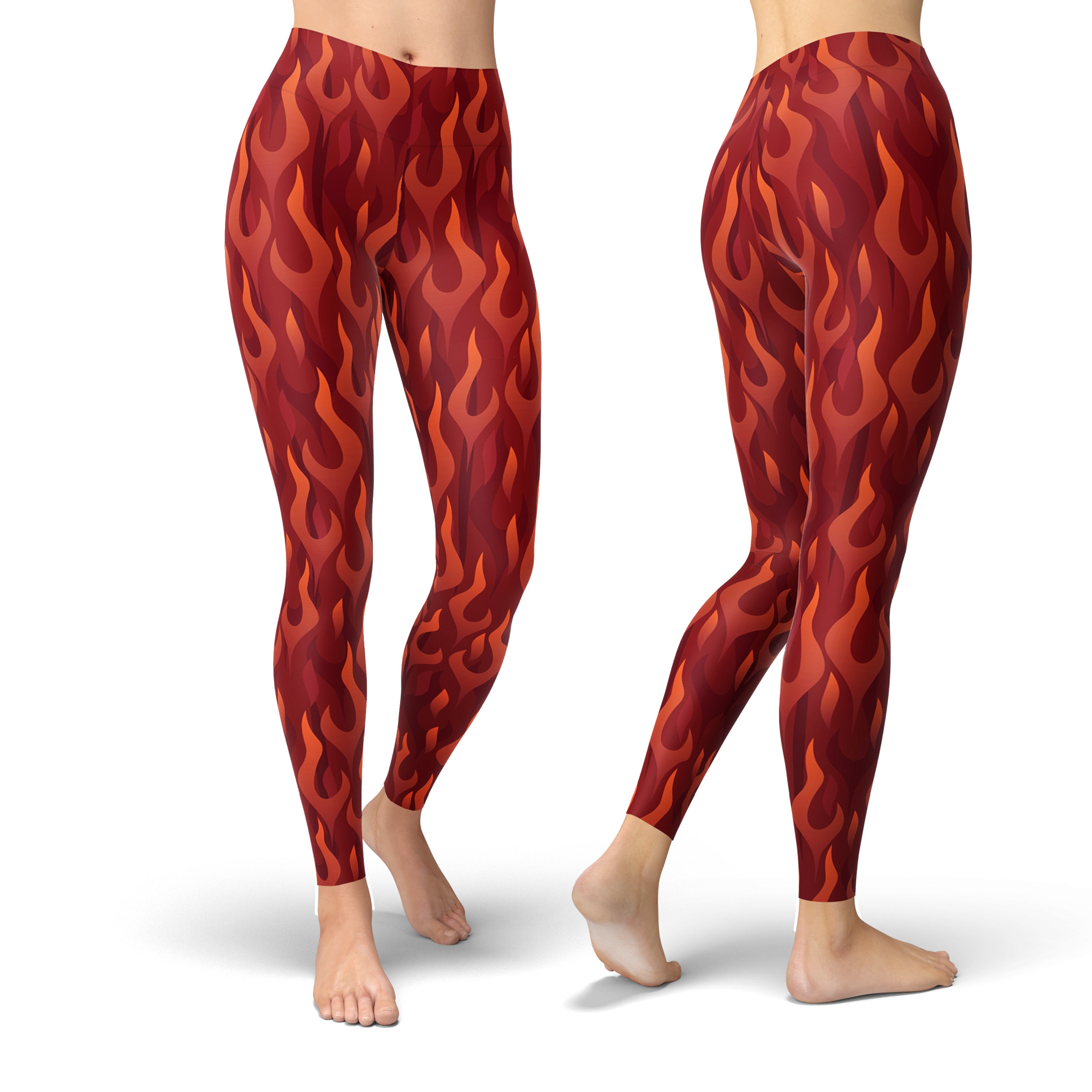 Flame Leggings for Women Fire Leggings Unique Legging Yoga | Etsy