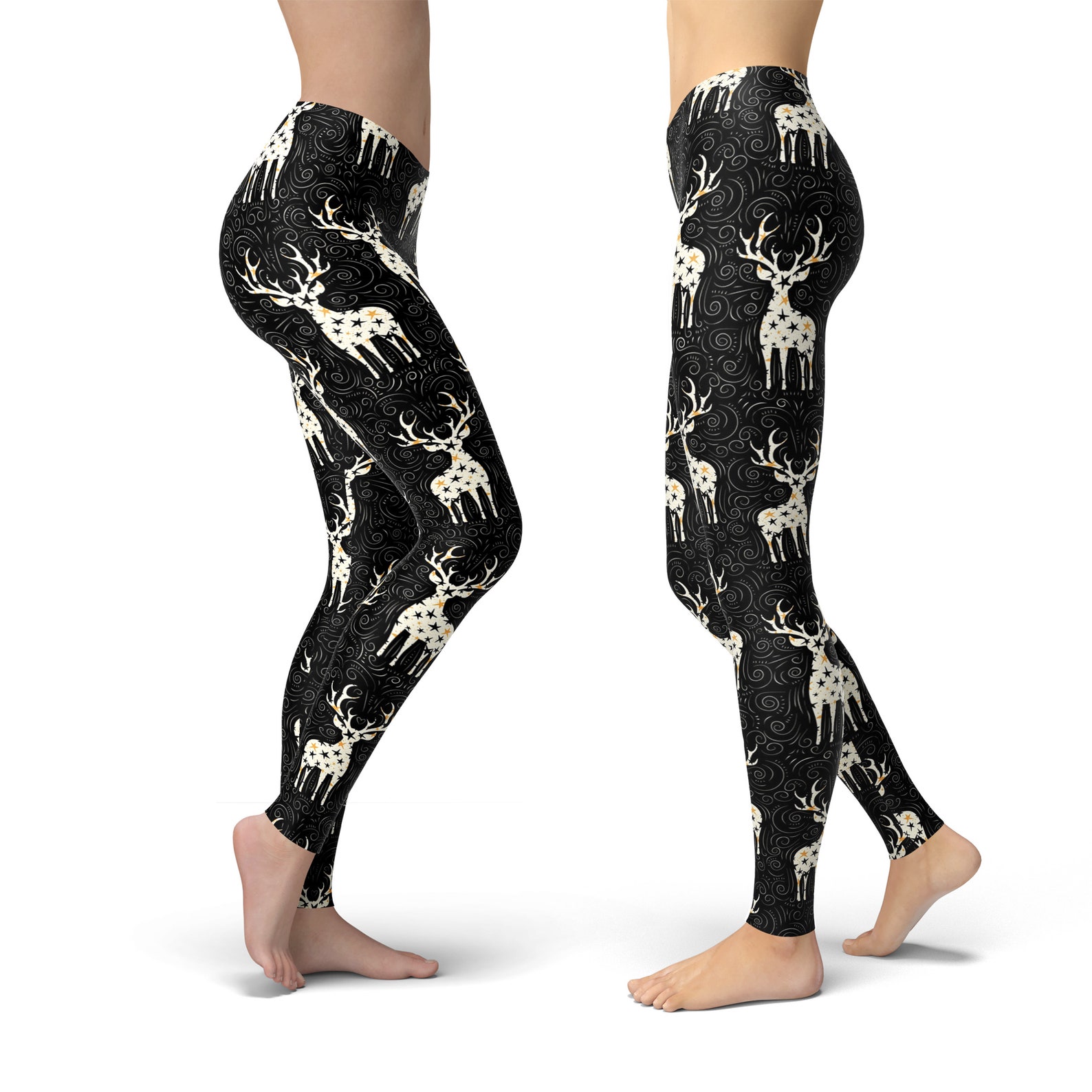 Deer Leggings Wild Animals Pants Animal Print Leggings - Etsy