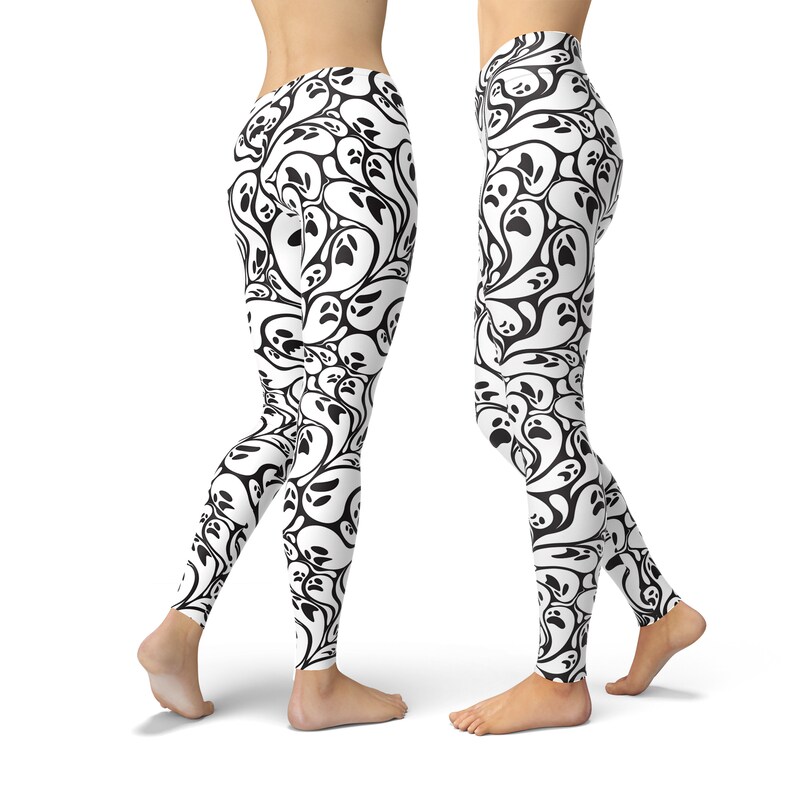 Ghost Print Leggings – Black White Spooky Halloween - Etsy