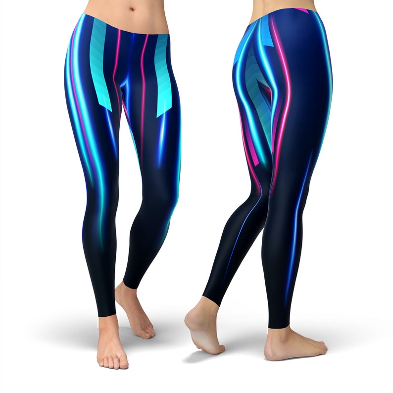Colorful Neon Cyper Leggings Cyberpunk Leggings Printed - Etsy