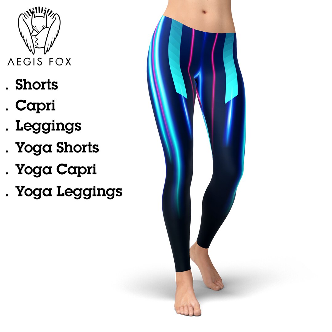 Colorful Neon Cyper Leggings, Cyberpunk Leggings, Printed Leggings for ...