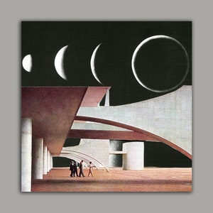 Four Moons Surreal Collage Art Print: Retro Sci-fi Wall Decor - Etsy
