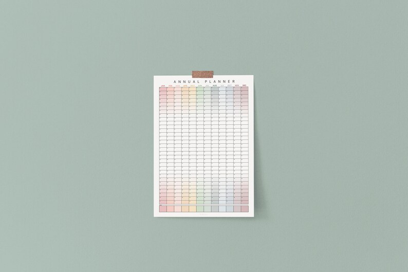Perpetual Wall Planner Printable, Annual Planner Poster, Instant ...