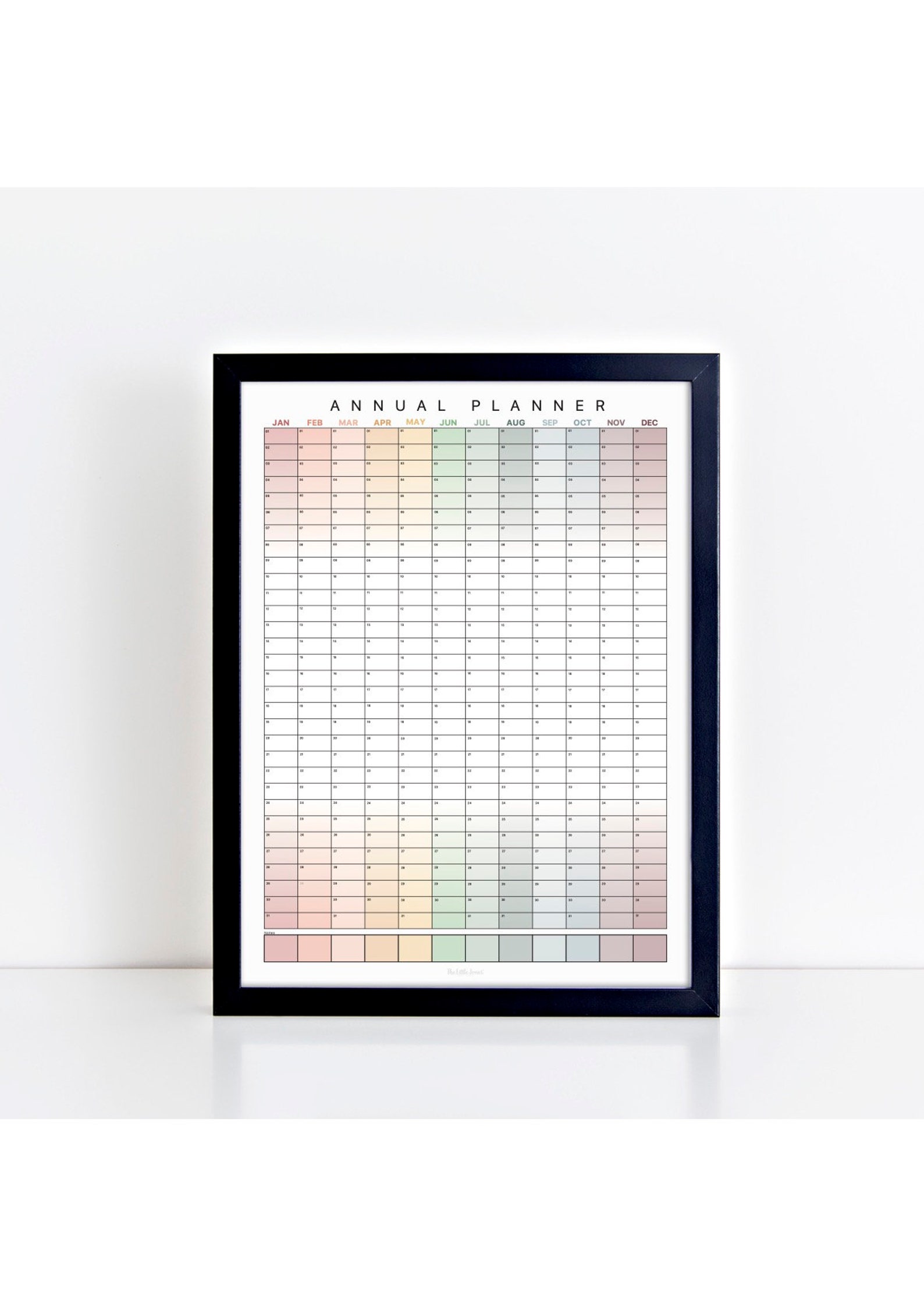 Perpetual Wall Planner Printable, Annual Planner Poster, Instant ...