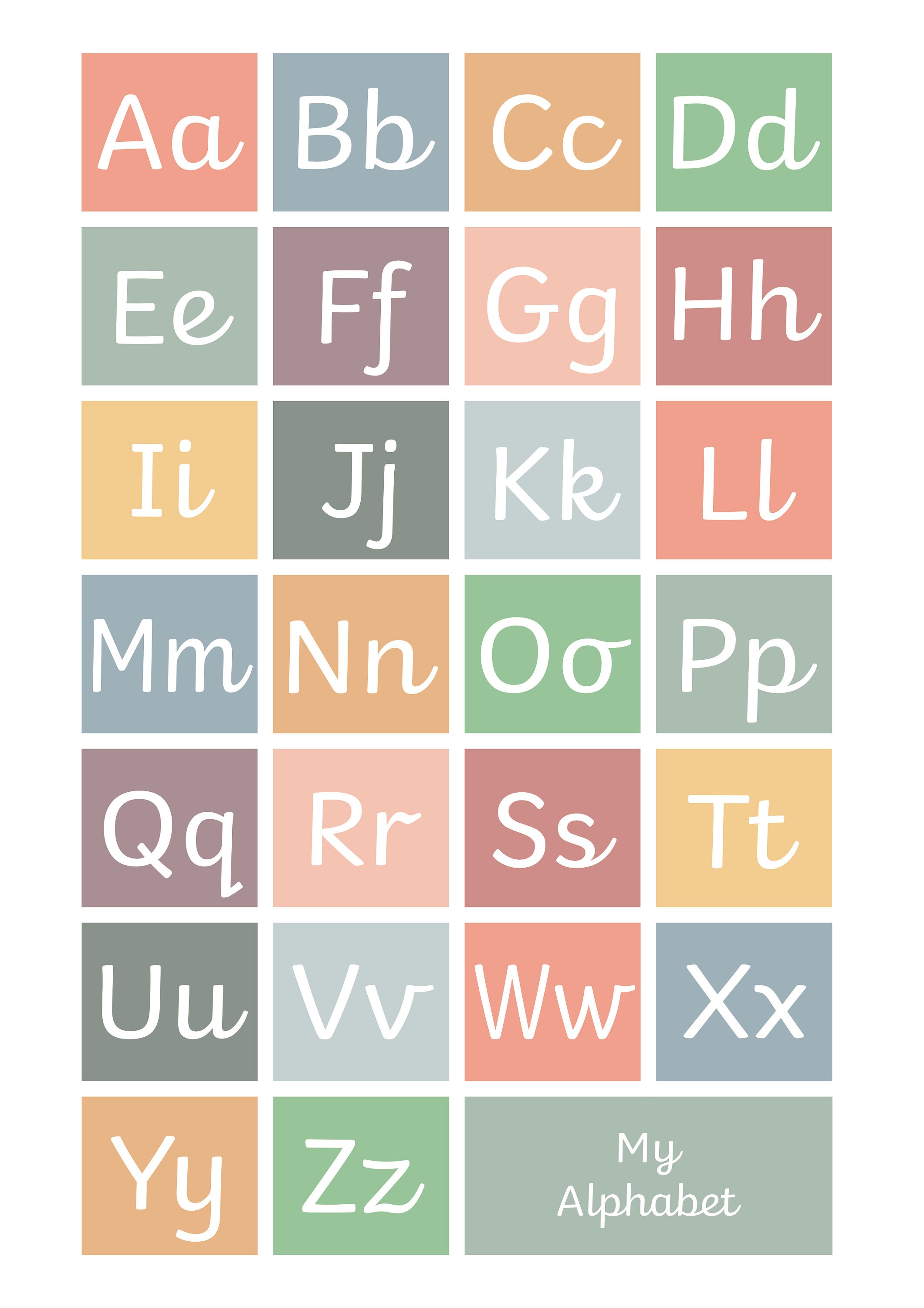 Alphabet Printable, Handwriting Educational Printable, Kid's Printable ...