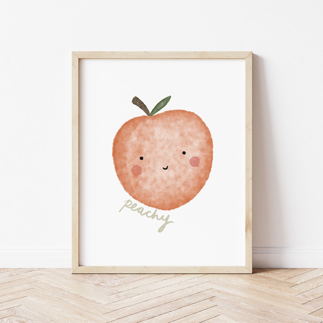 Happy Peach A4 + 8x10" Printable, Peachy Poster, Instant Download, Kid ...
