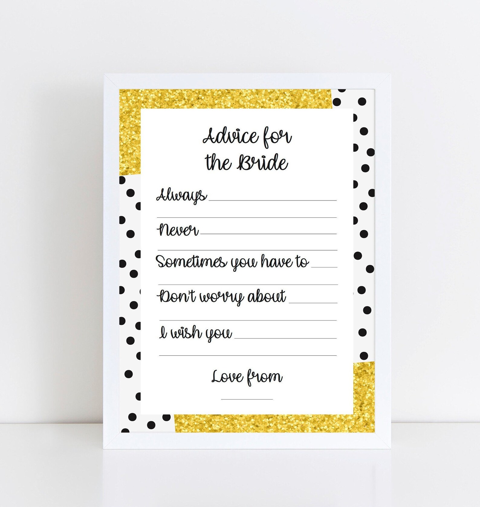 Advice for the Bride Bridal Shower Printable Game, Hen Do, Bride to Be ...