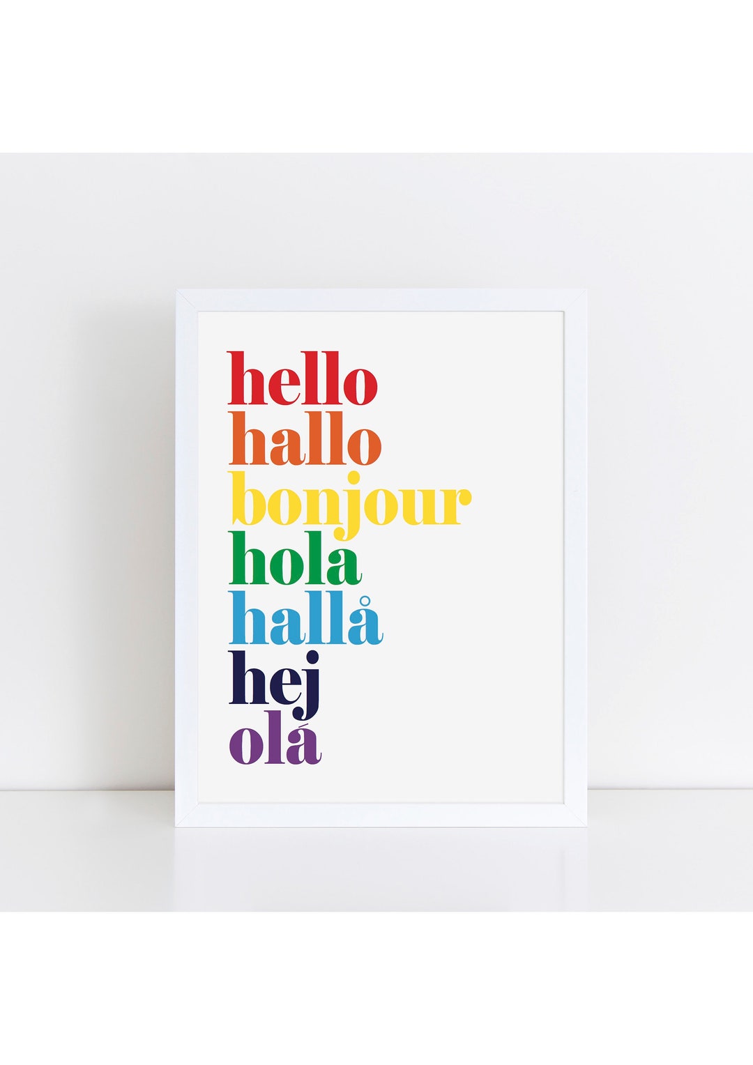 Hello Hallo Printable, Languages Printable, Playroom Print, Scandi ...
