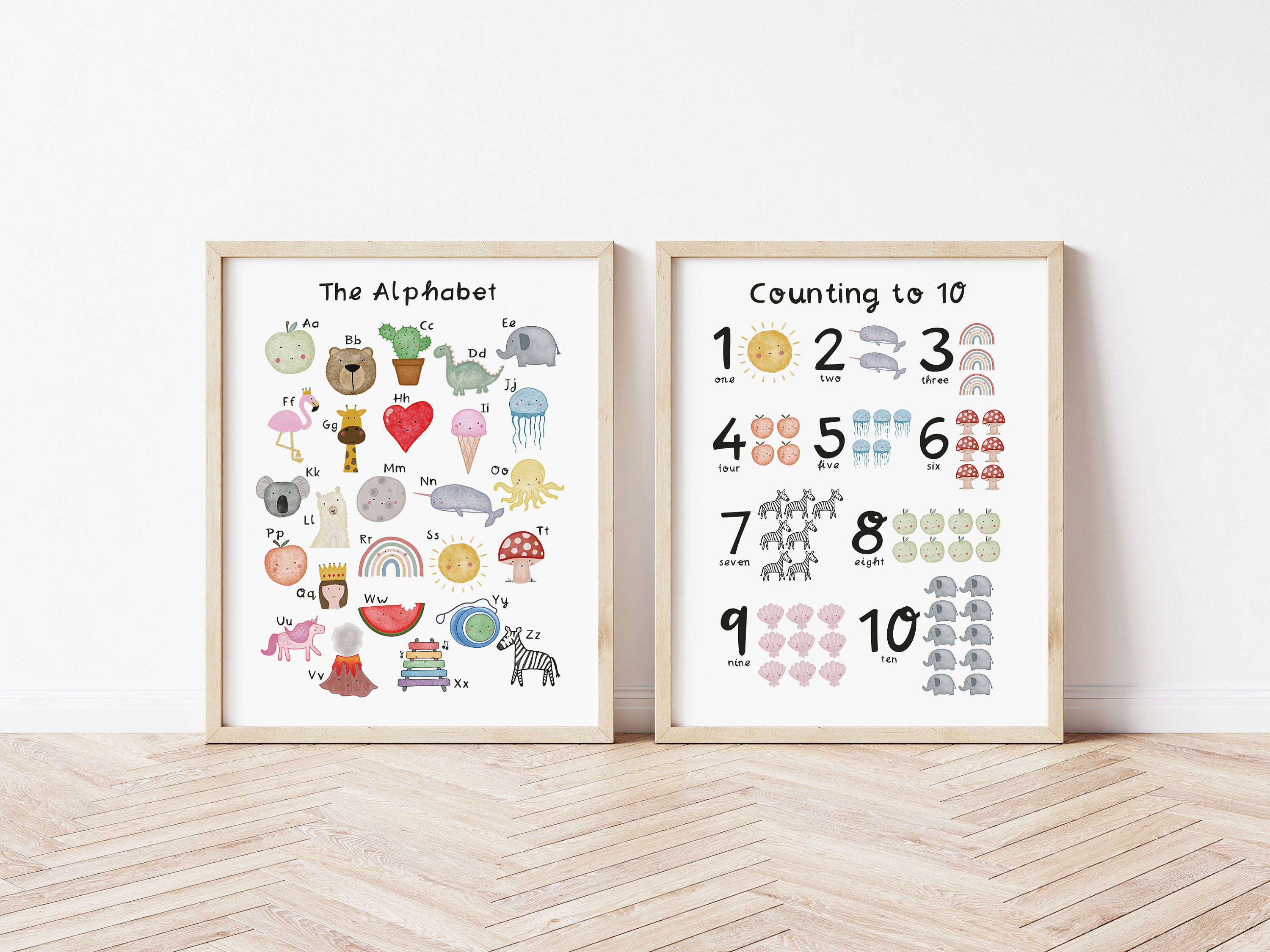 Illustrated Alphabet Printable, A4 8x10, Letters Print, Homeschool ...