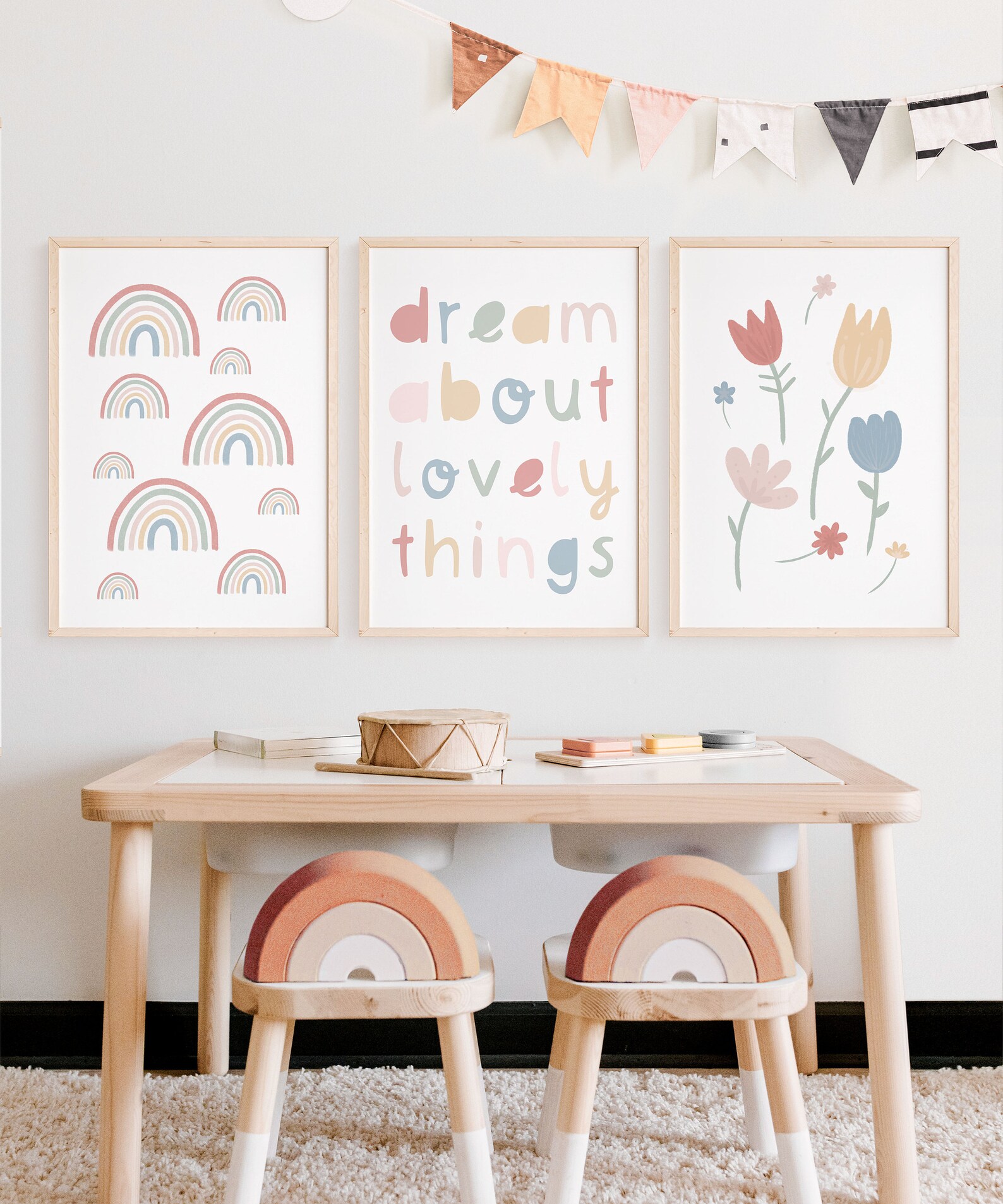 3 Spring Colour Nursery Posters, Nursery Printable, Kid's Poster ...