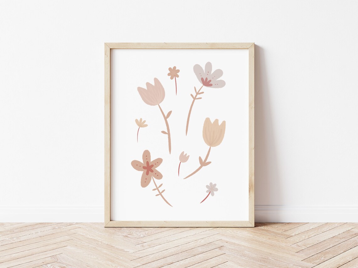 Boho Flowers Printable, Botanic Poster, Instant Download, Boho Bedroom ...