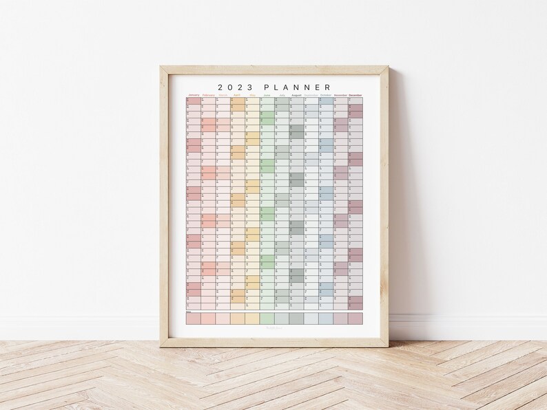 2023 Wall Planner Printable, Annual Planner Poster, Instant Download ...