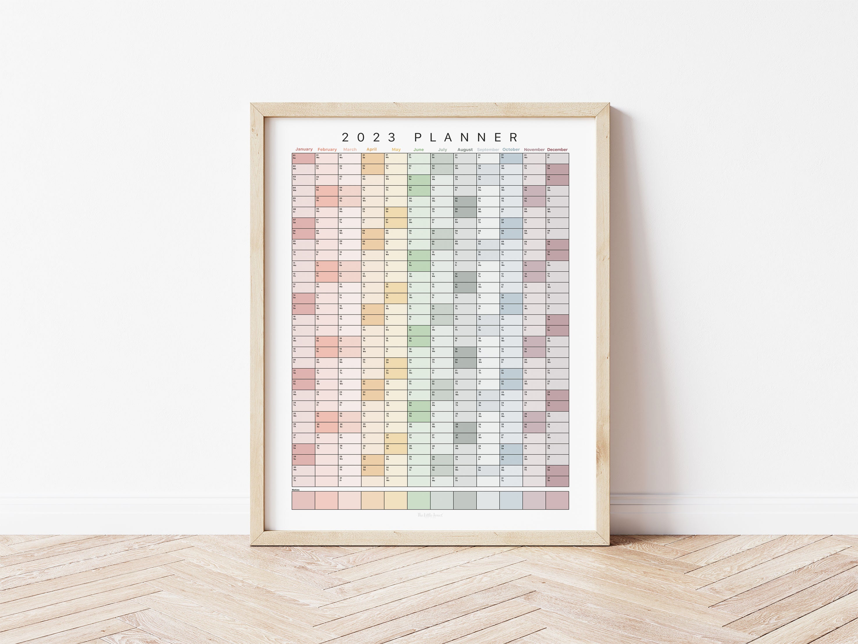 2023 Wall Planner Printable, Annual Planner Poster, Instant Download ...