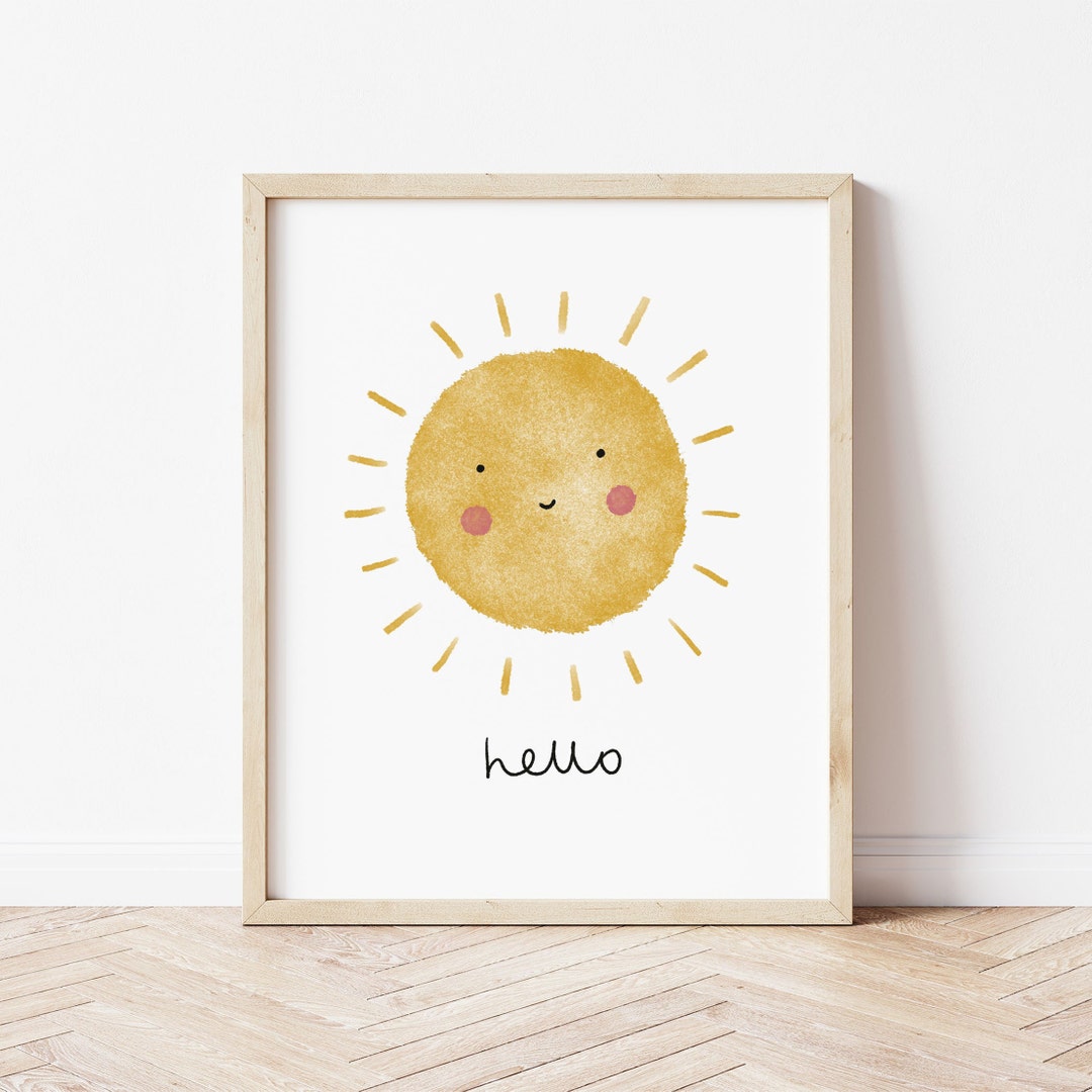 Happy Sun A4 + 8x10" Printable, Sunshine Poster, Instant Download, Kid ...