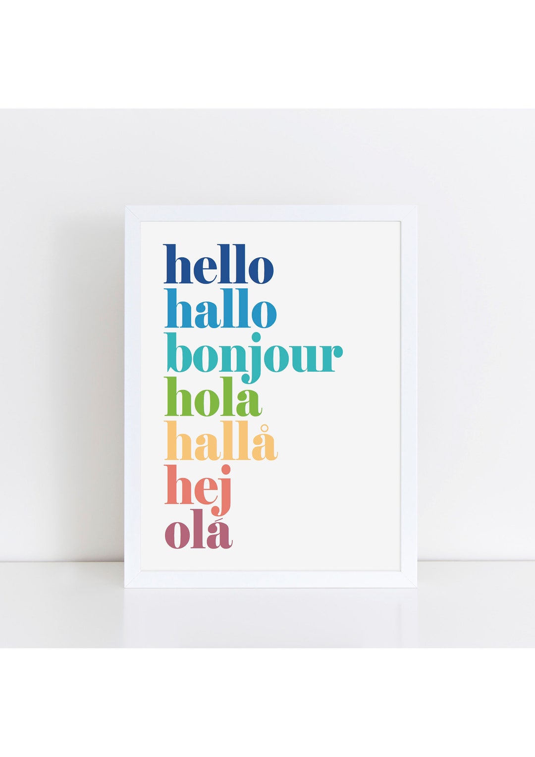 Hello Hallo Printable, Languages Printable, Playroom Print, Scandi ...