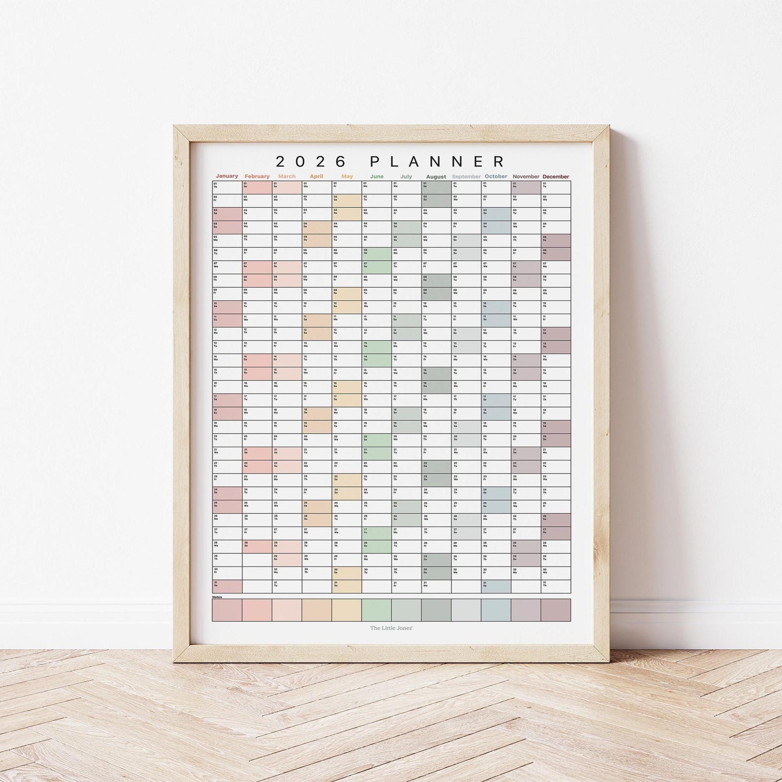 2026 Wall Planner Printable, Annual Planner Printable, Instant Download ...