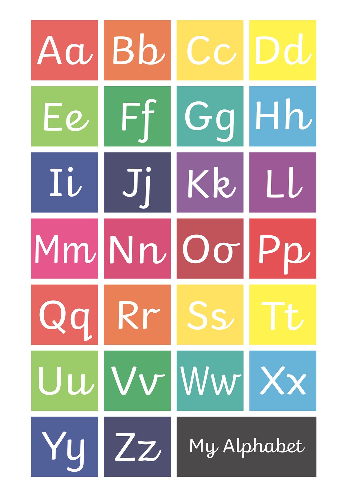 Alphabet Printable, Handwriting Educational Printable, Kid's Printable ...