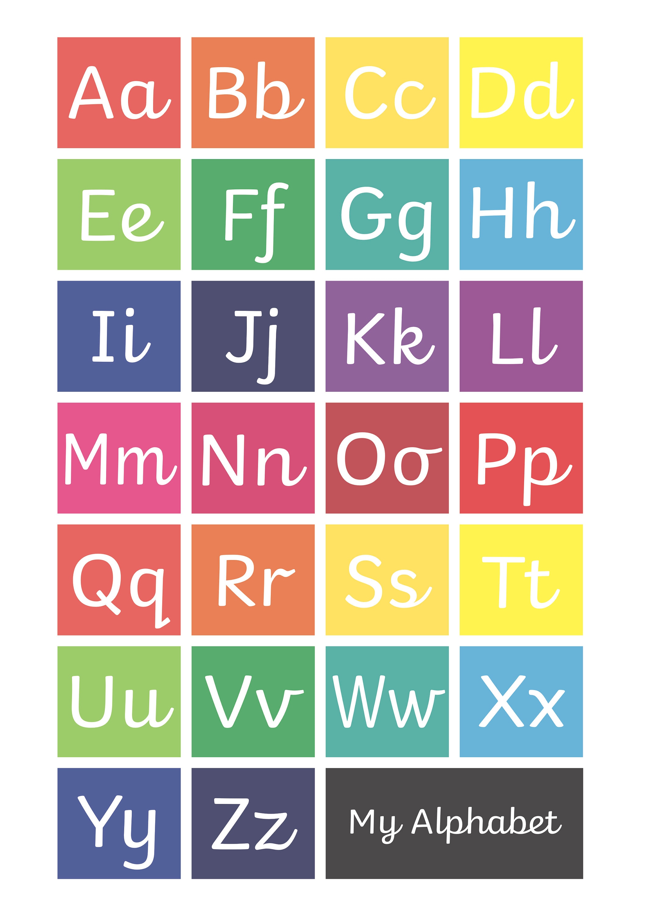 Alphabet Printable, Handwriting Educational Printable, Kid's Printable ...
