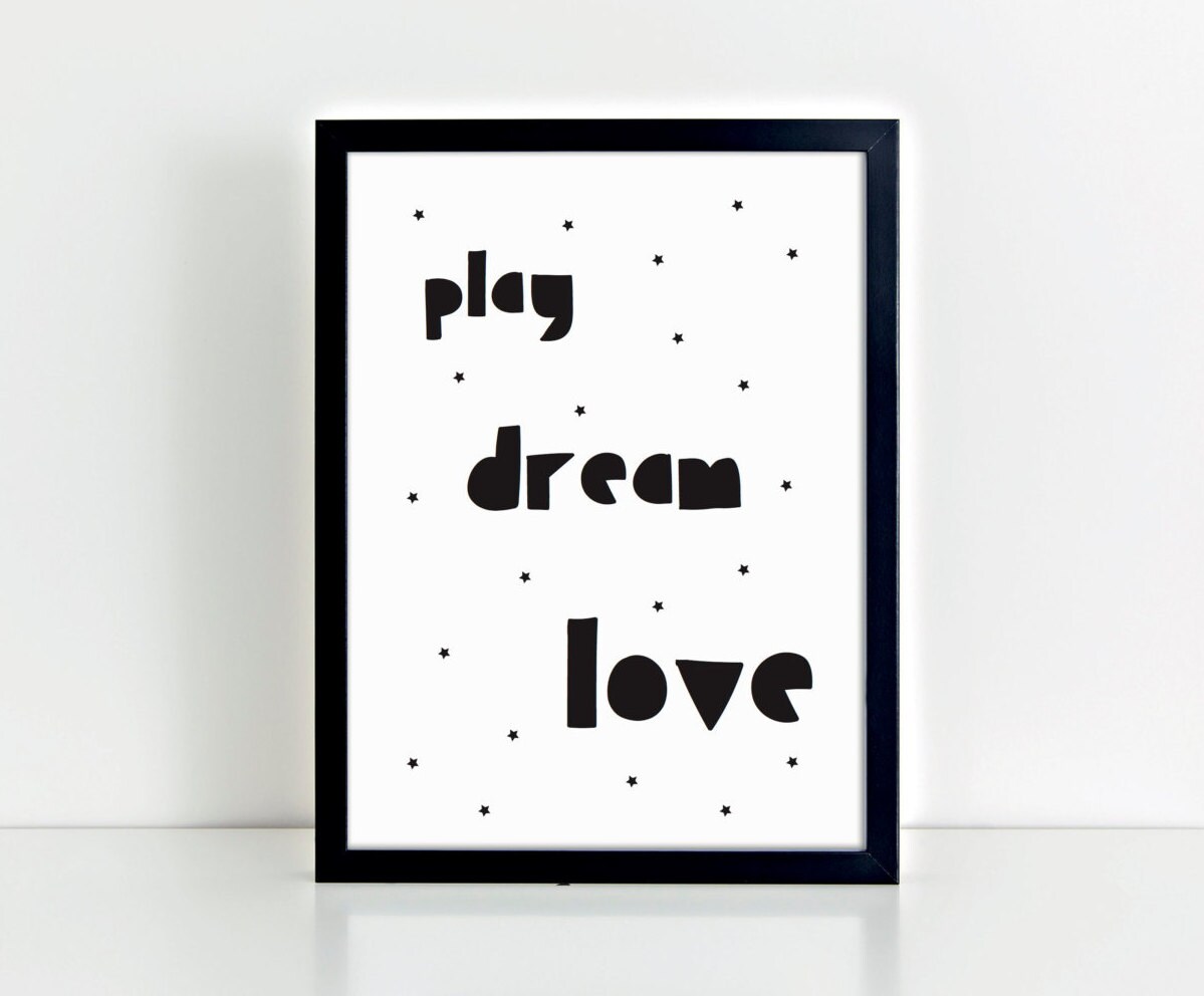 Play Dream Love Print Nursery Printable Instant Download - Etsy