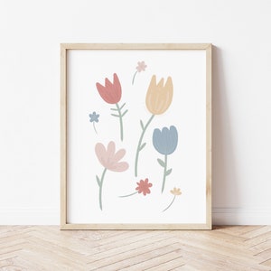 Spring Flowers Printable, Nursery Printable, Kid's Poster, Instant ...