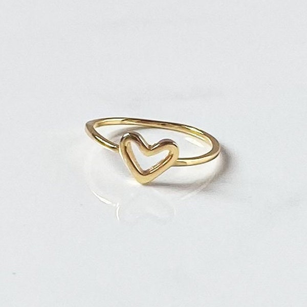 Open Heart Ring - Etsy