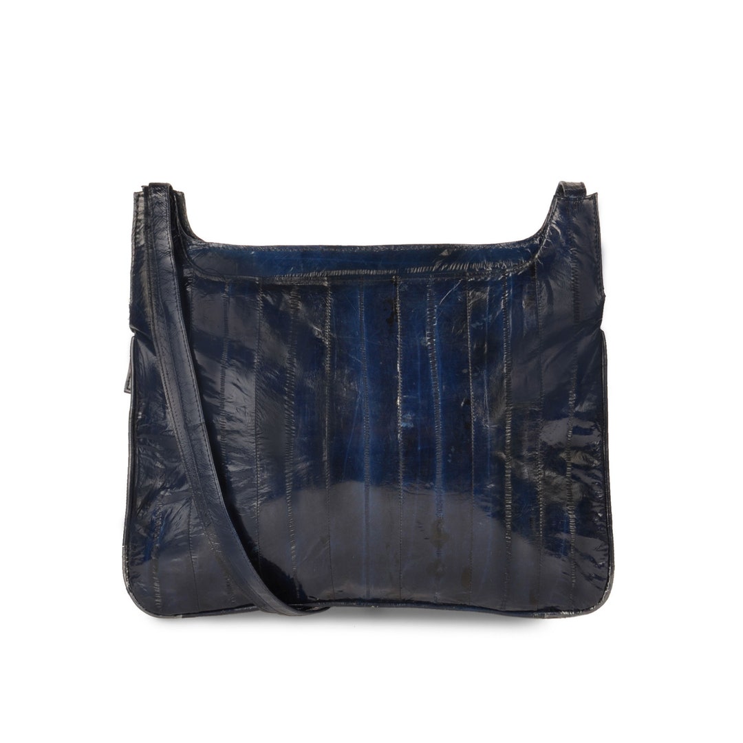 Blue Hobo Handbag in Eel Skin - Etsy