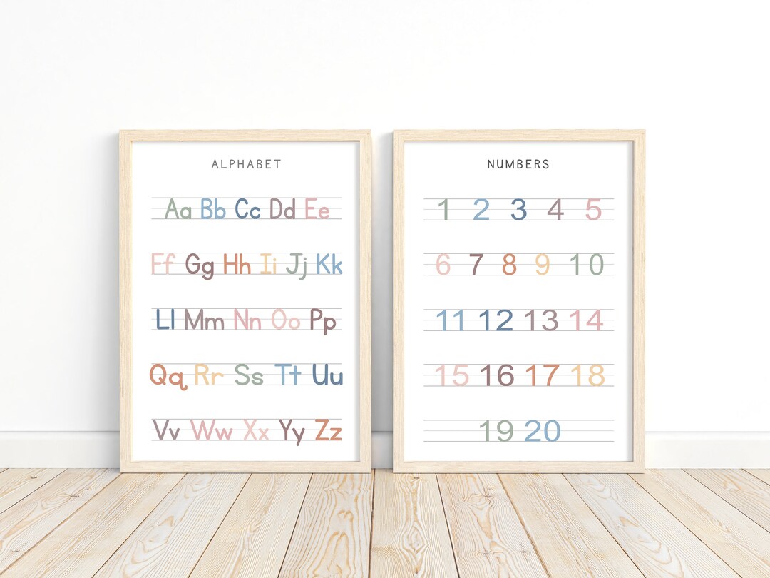 Rainbow Alphabet Poster Educational Wall Art for Kids - Etsy