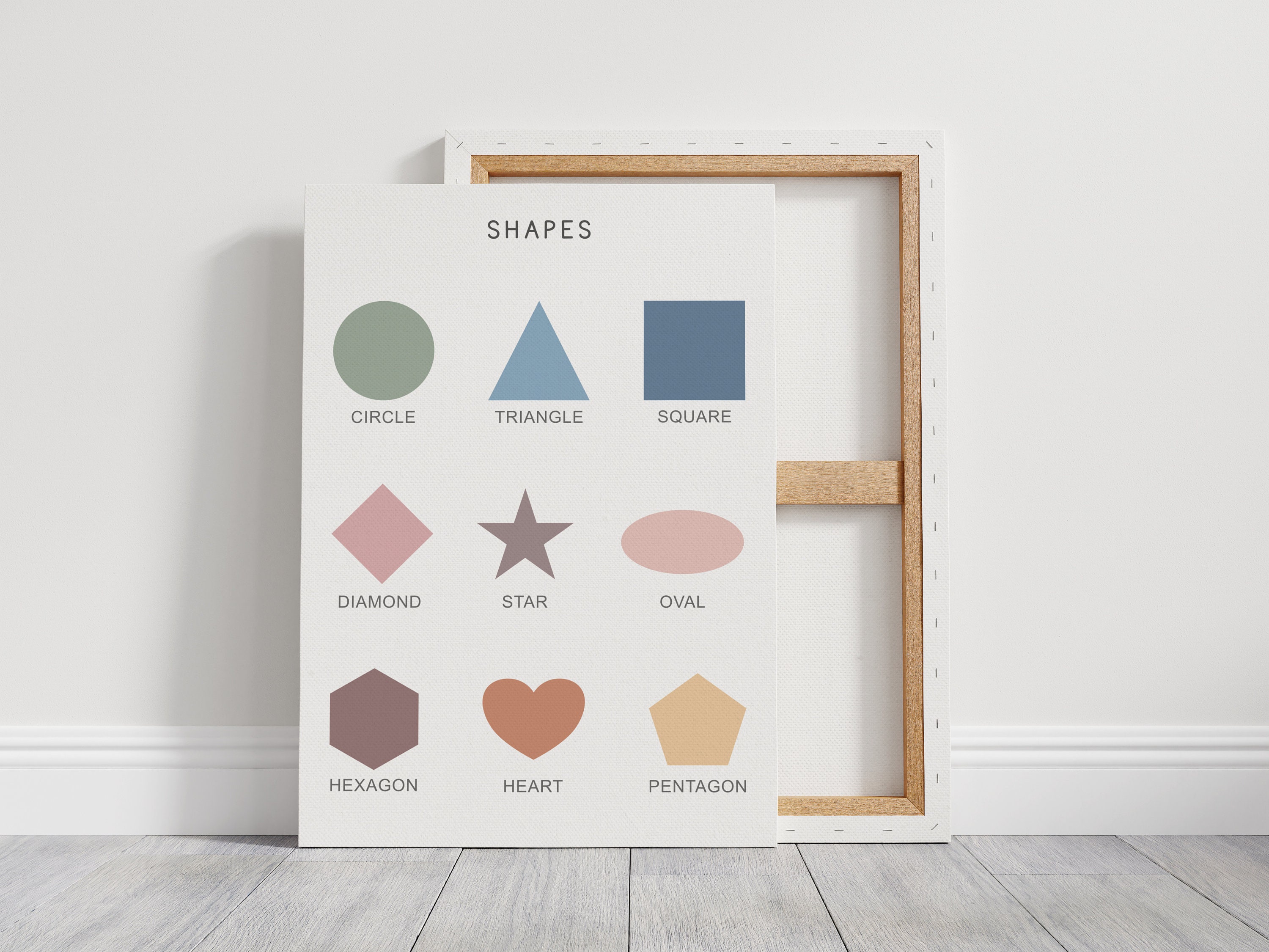 Rainbow Shapes Poster Educational Wall Art Geometric Shapes - Etsy