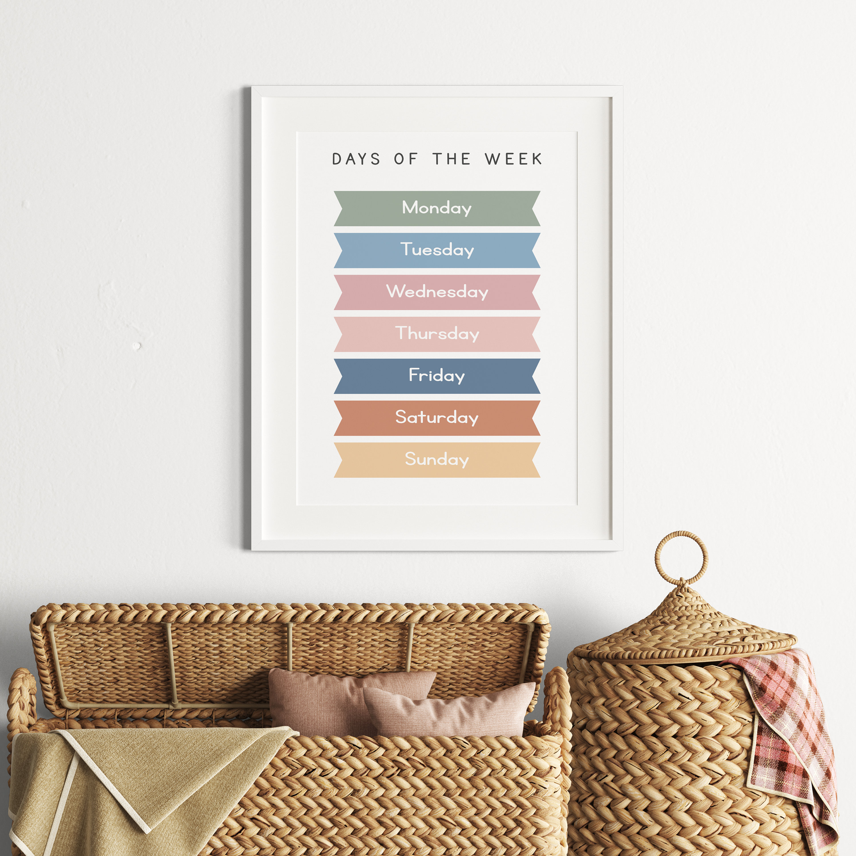 Rainbow Days of the Week Poster, Printable Educational Wall Art ...
