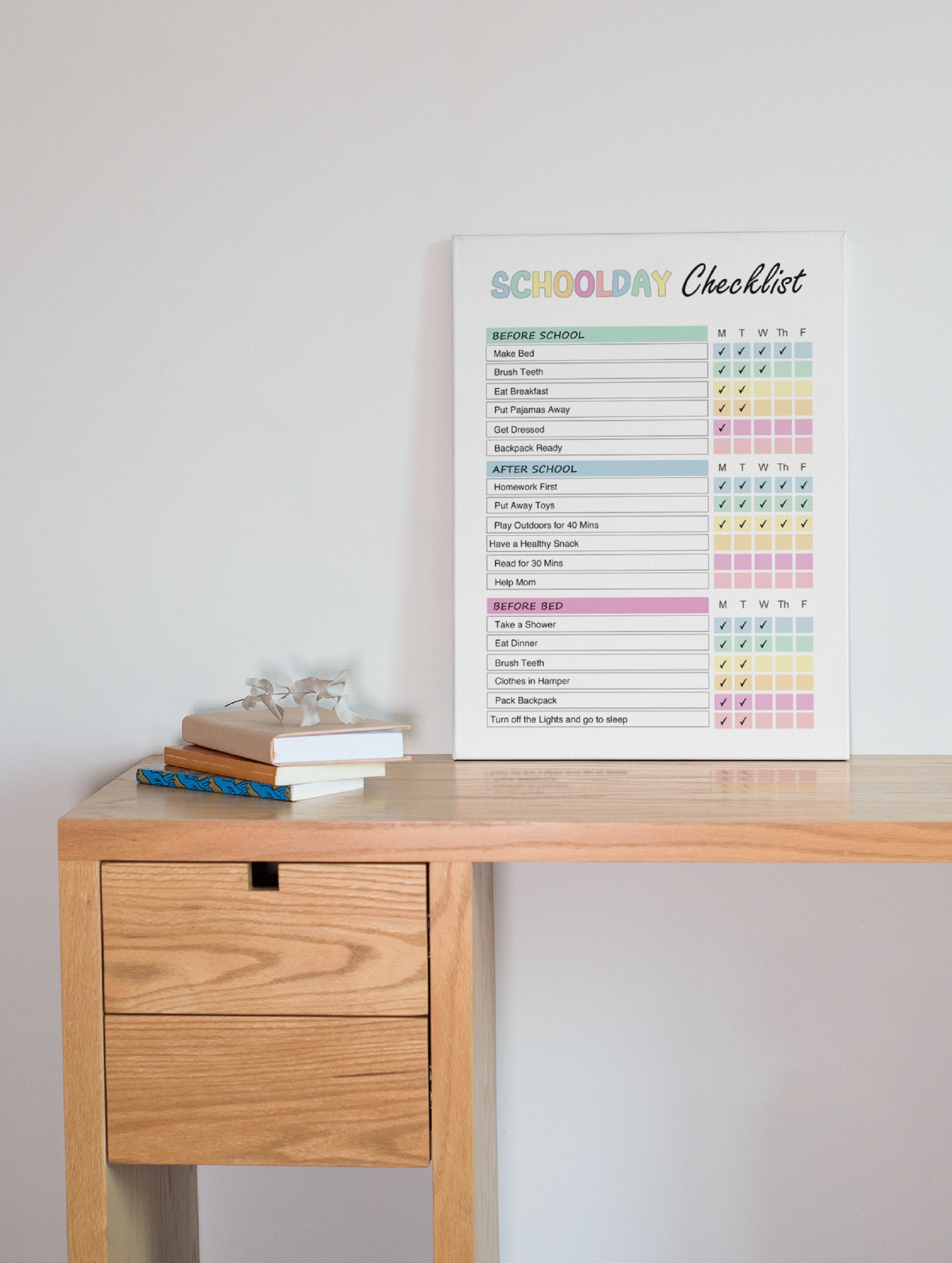 Editable Schoolday Checklist for Kids , Stay on Top of Homework ...