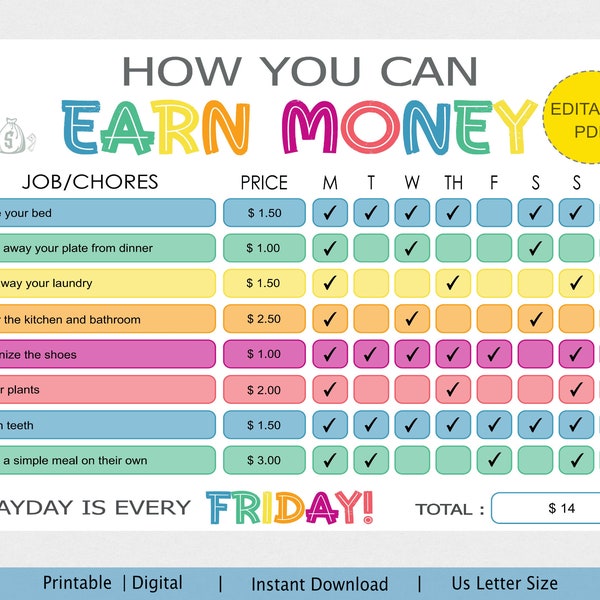 Chore Chart for Kids - Etsy