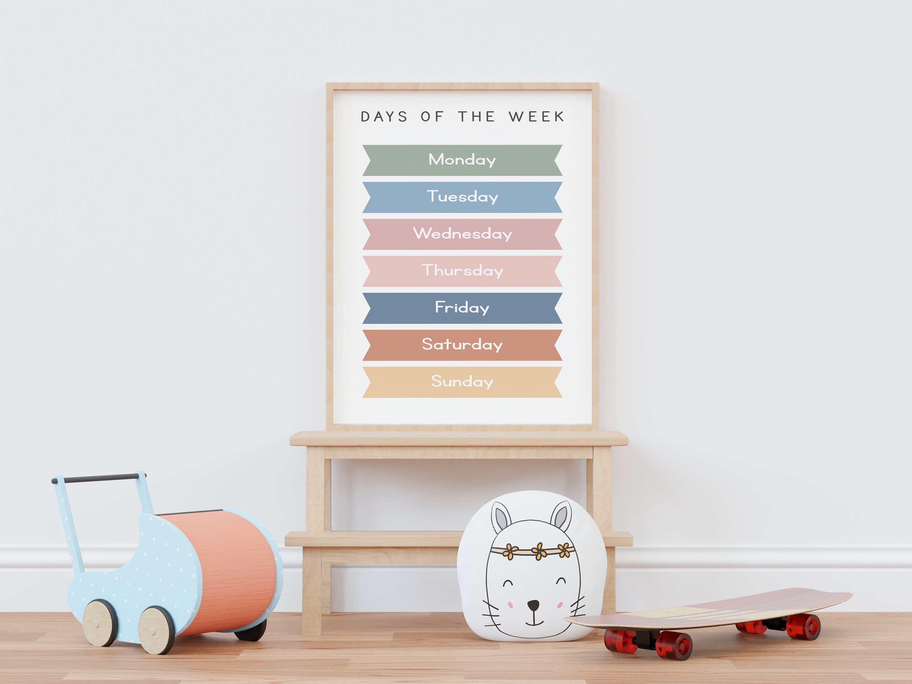 Rainbow Days of the Week Poster, Printable Educational Wall Art ...