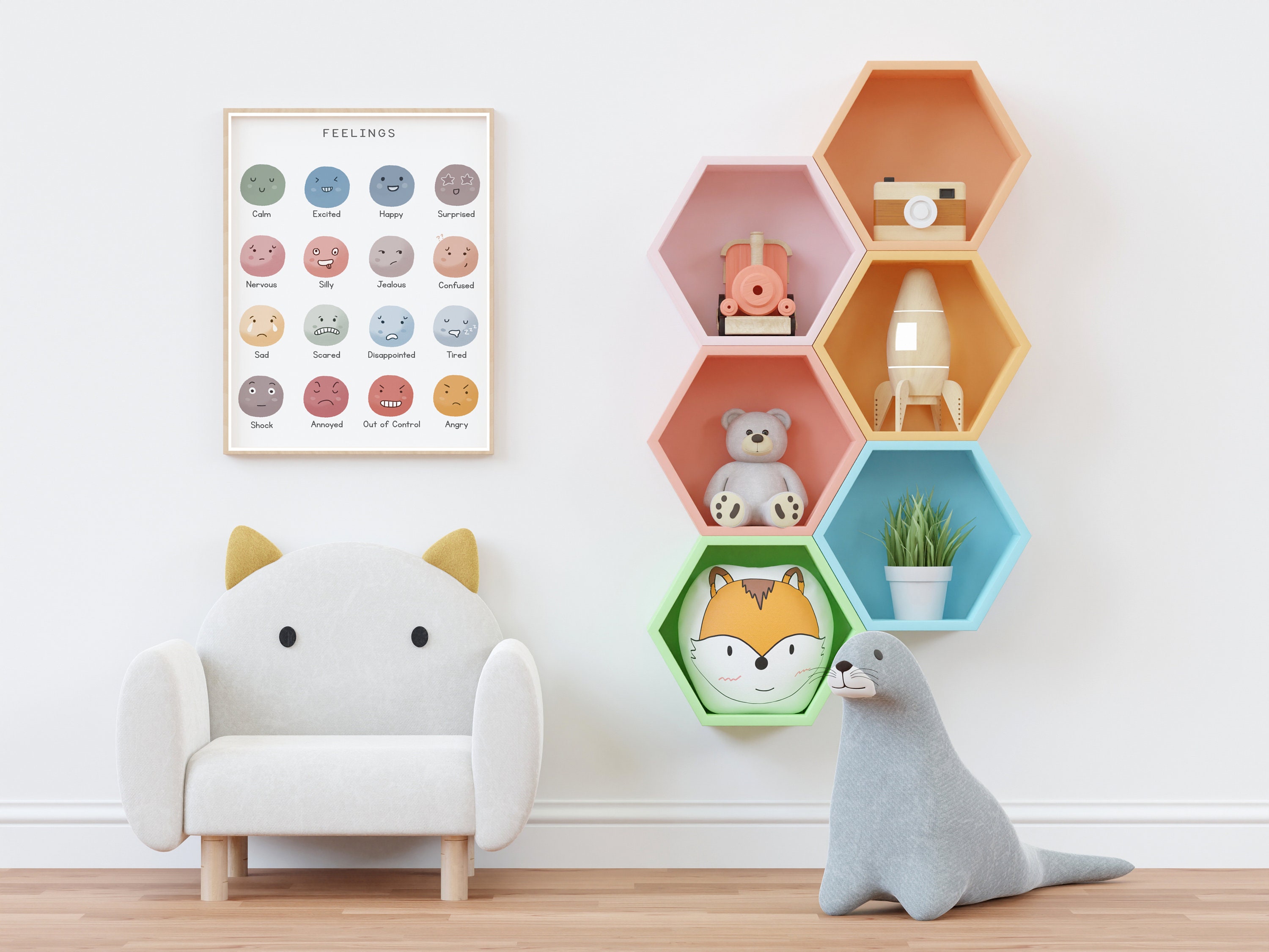 Rainbow Feelings Poster, Feelings Chart, Homeschool Decor, Educational ...