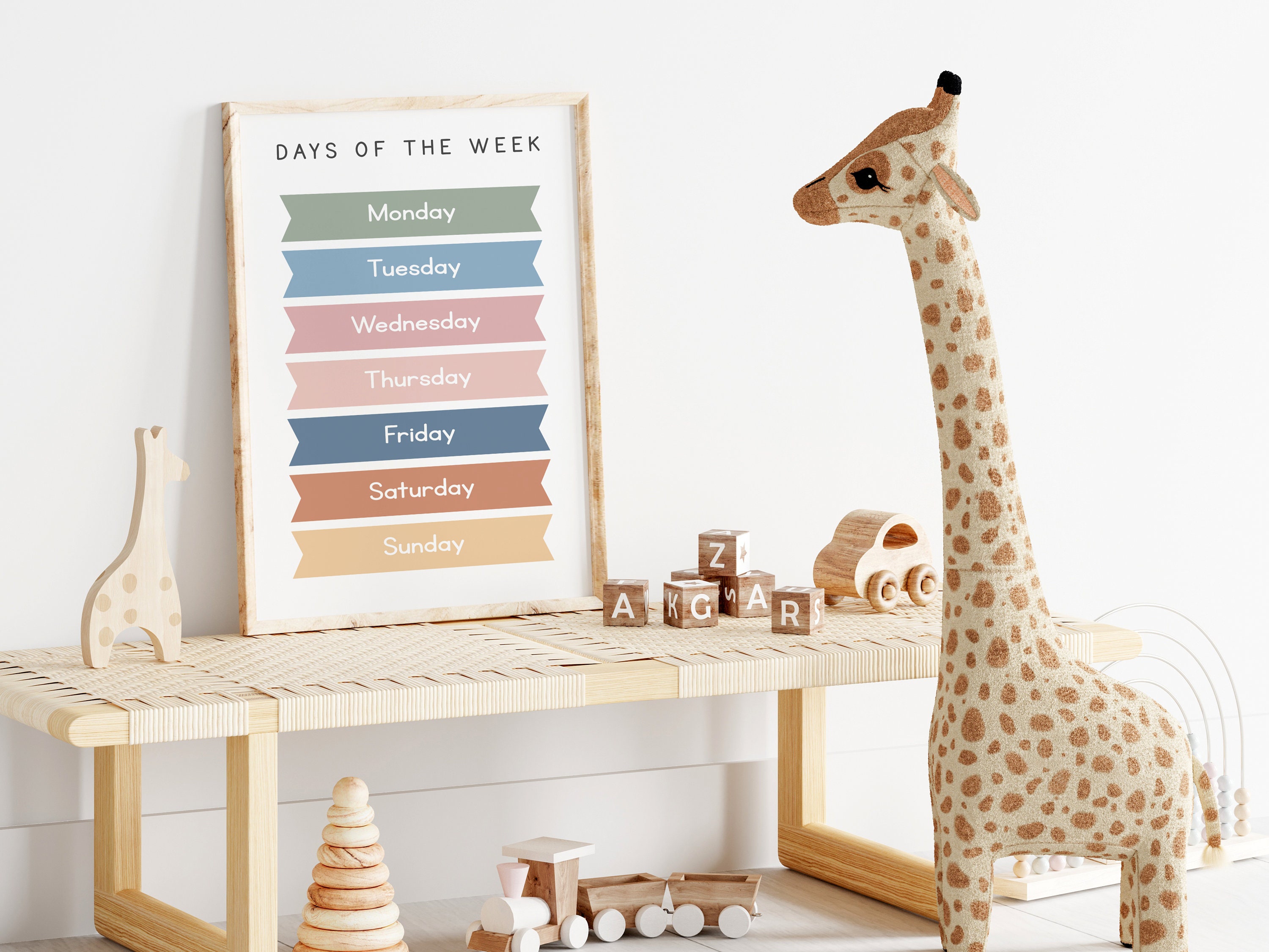 Rainbow Days of the Week Poster, Printable Educational Wall Art ...