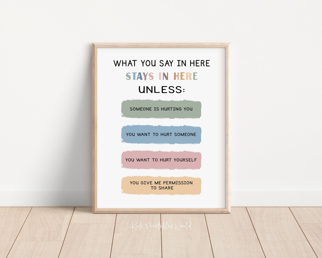 Confidentiality Poster, Boho Classroom Print, Calm Down Corner Decor ...